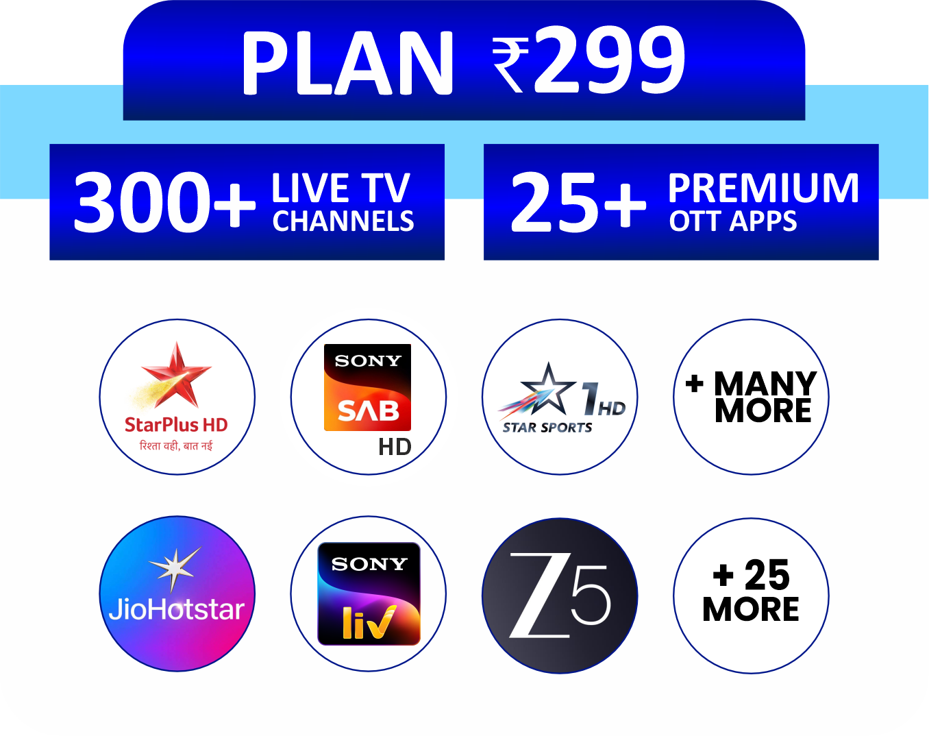 Premium Live TV Packs with OTT Apps - Connect Broadband